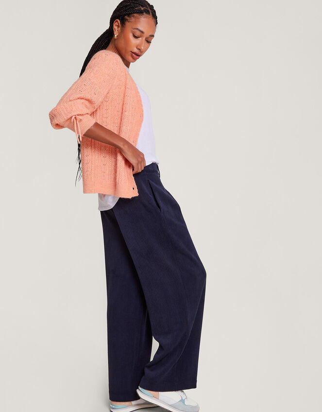 Super-Soft Pointelle Cardigan with Recycled Polyester Orange