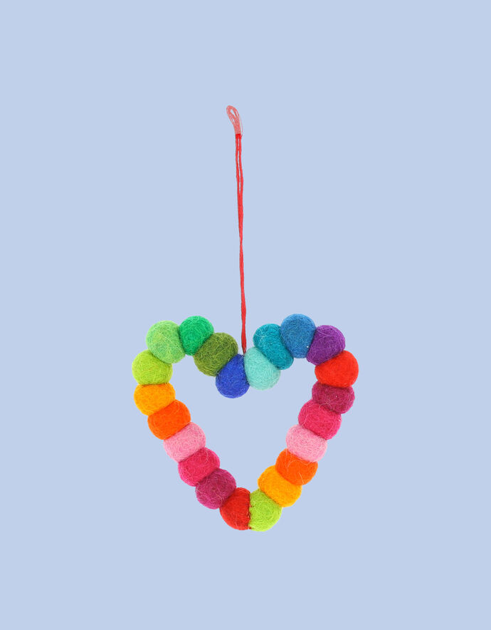 Fiona Walker Hanging Pom-Pom Heart