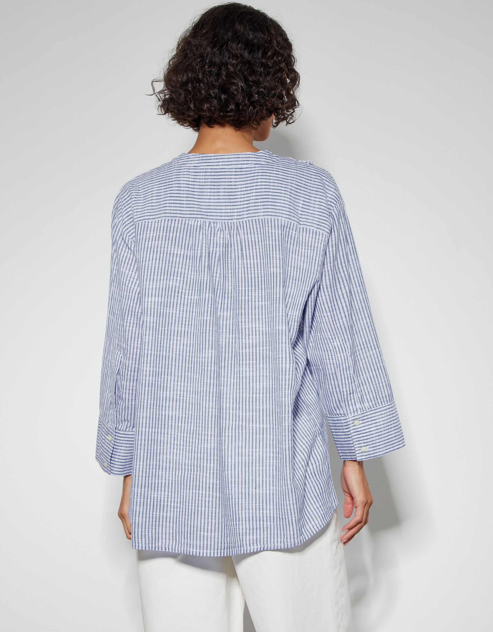 Laura Ruffle Blouse Blue | Tops & T-shirts | Monsoon UK.