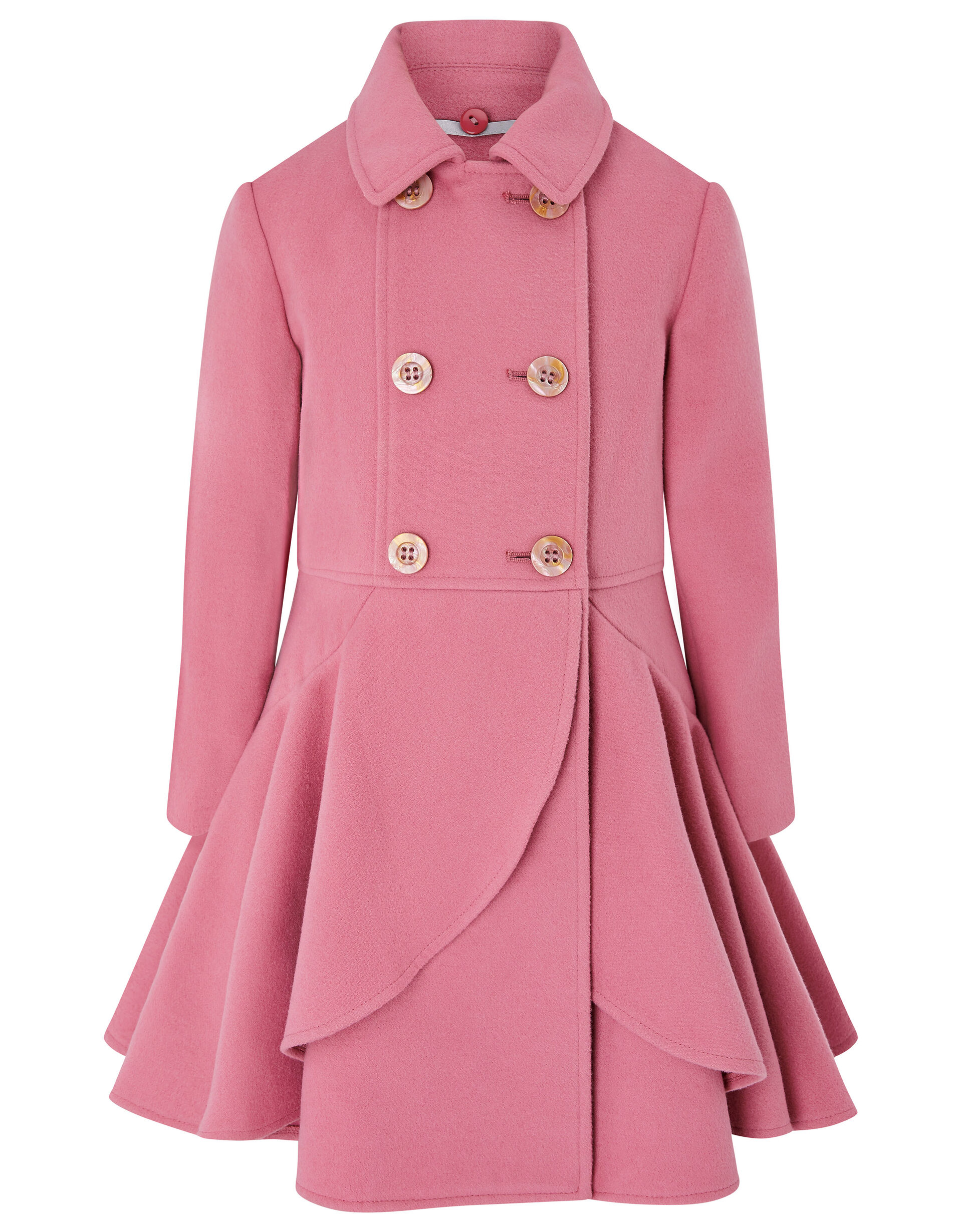 Twirl Ruffle Coat Pink