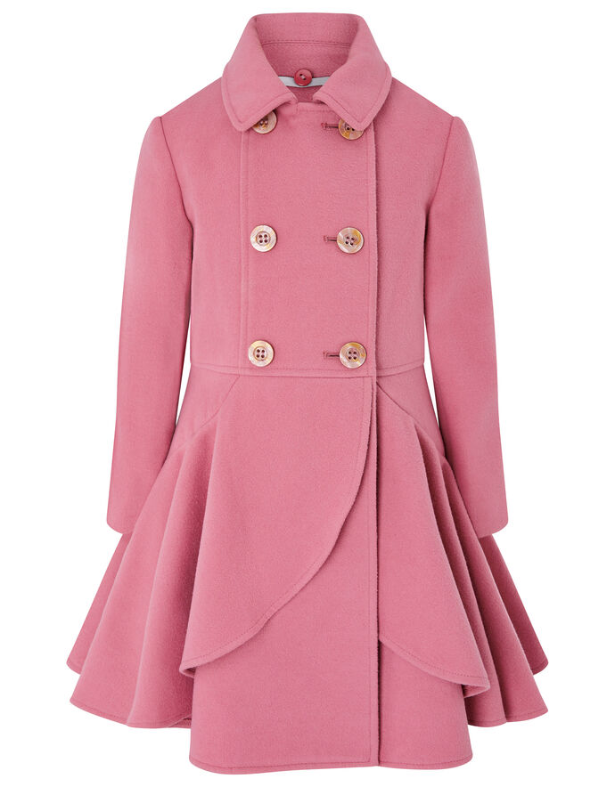 Twirl Ruffle Coat Pink