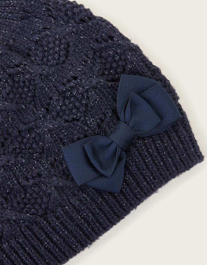 Knit Beanie Hat Blue | Accessories | Monsoon UK.