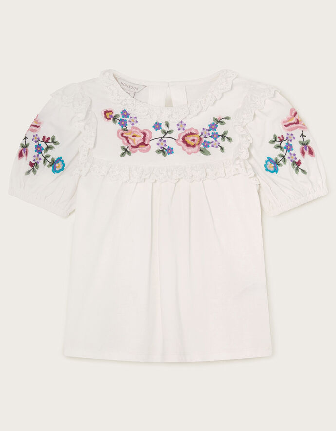 Boutique Embroidered Top Ivory | Girls' Tops & T-shirts | Monsoon UK.