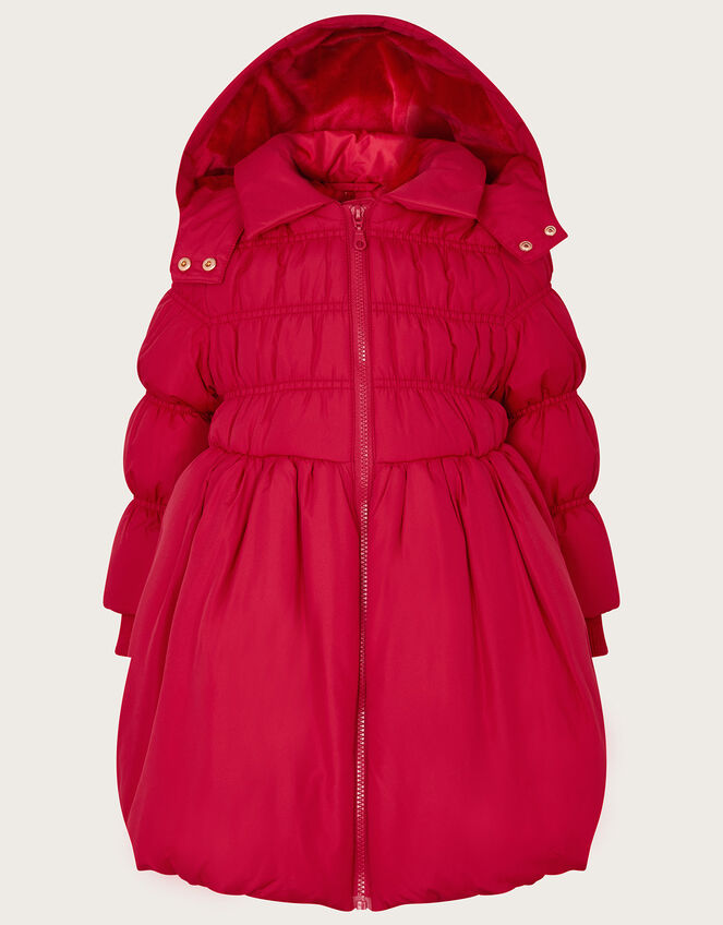 Shirred Puffball Padded Coat Red | Girls' Coats & Jackets | Monsoon UK.