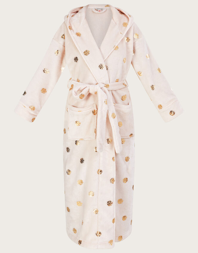 Spot Foil Hooded Dressing Gown Ivory | Robes And Dressing Gowns ...