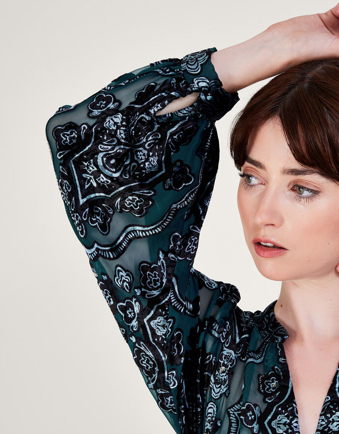 Darcy Devore Blouse Teal