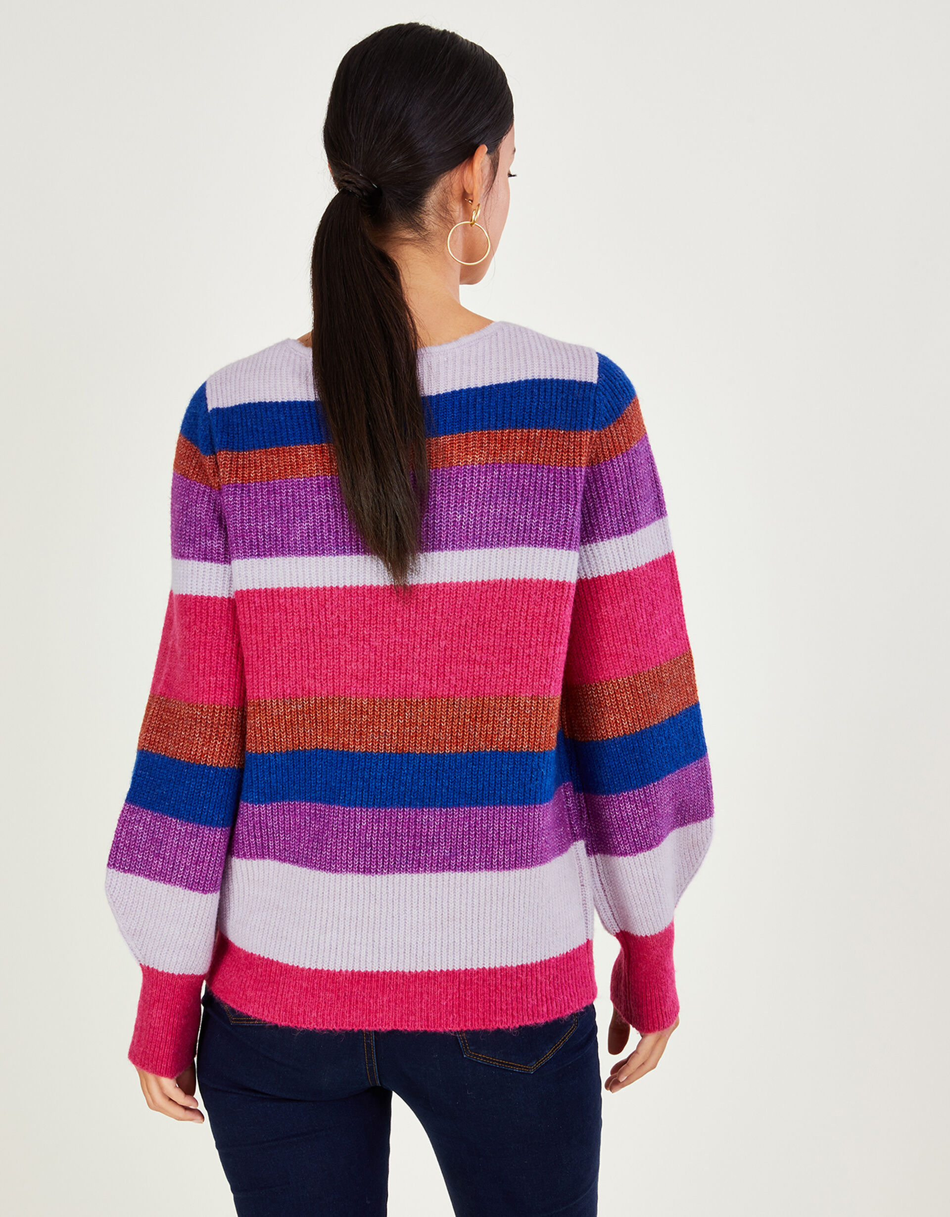 Super-Soft Striped Jumper with Recycled Polyester Multi