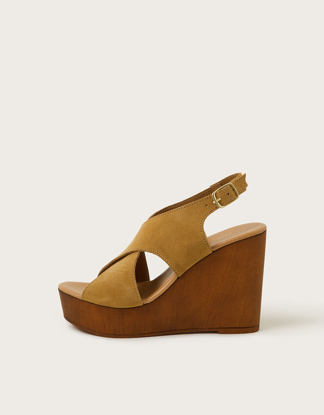 Willow Suede Wedge Sandals Tan | Women's Shoes | Monsoon UK.