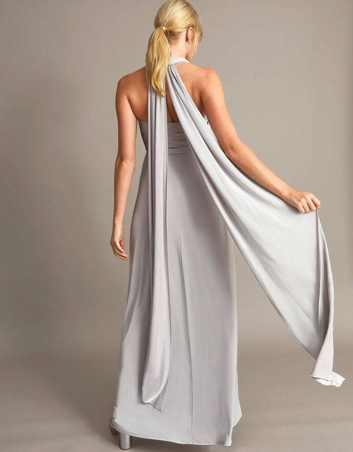 Thea Twist Me Tie Me Maxi Dress Silver | Evening Dresses | Monsoon UK.