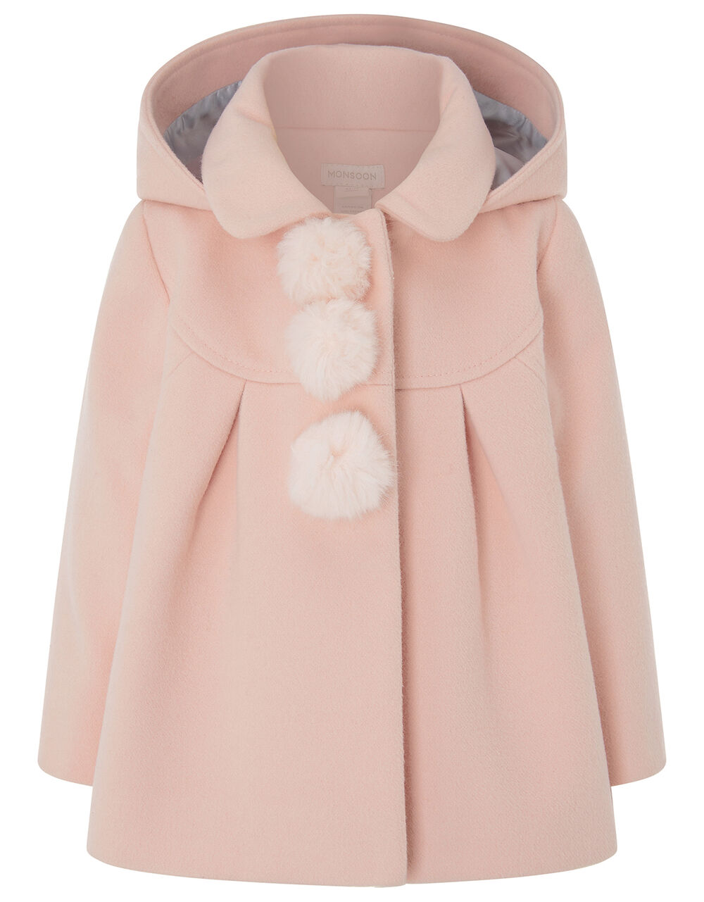 Baby Pom-Pom Hooded Coat Pink | Coats & Jackets | Monsoon UK.