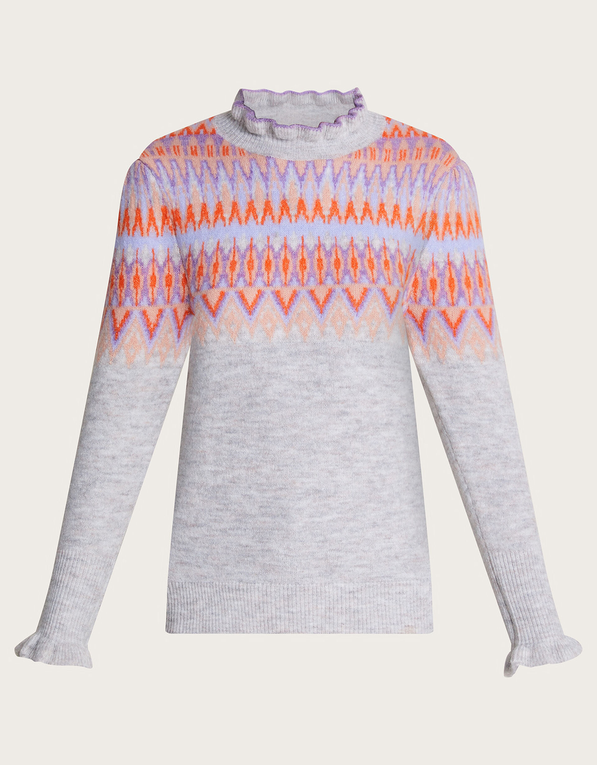Frey Fair Isle Jumper Grey | Knitwear | Monsoon UK.
