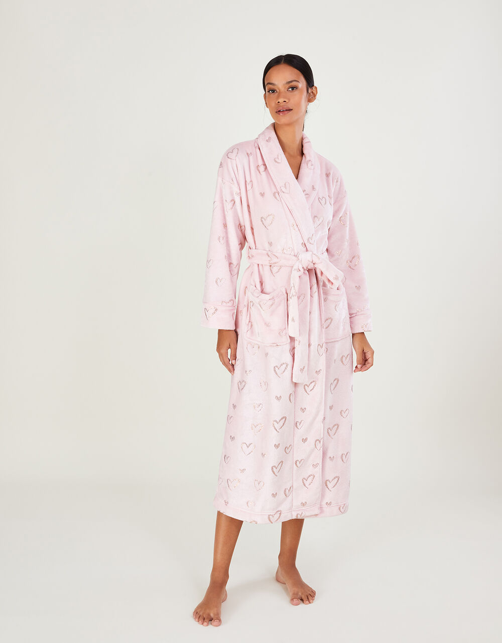 Heart Foil Dressing Gown Pink | Robes And Dressing Gowns | Monsoon UK.