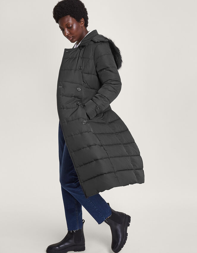 Roxy Padded Belted Coat with Recycled Polyester Black | Women's Coats ...