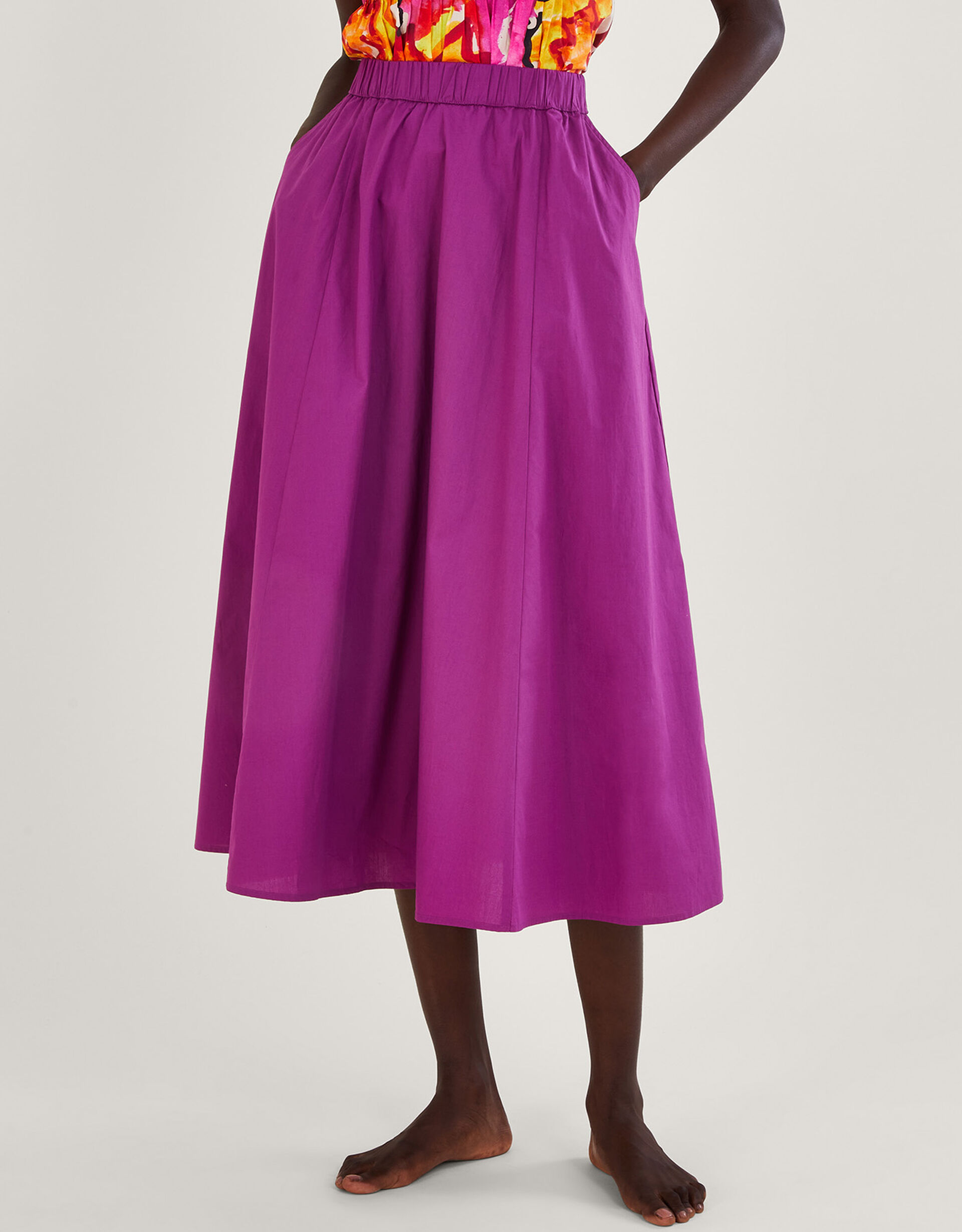Patsey Flared Midi Skirt Purple