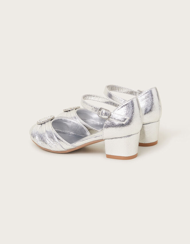 Pleated Two-Part Heels Silver | Girls' Shoes & Sandals | Monsoon UK.