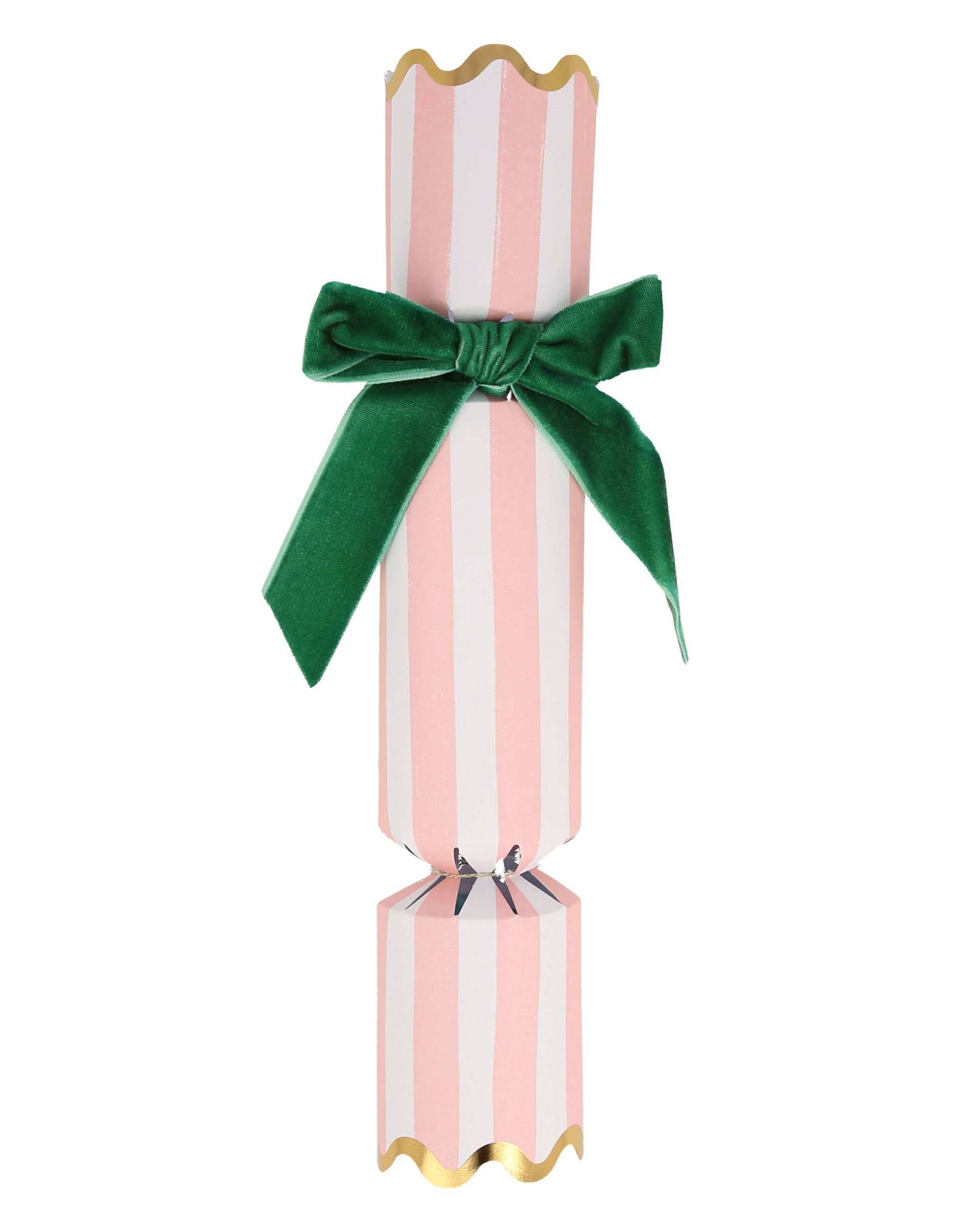 Meri Meri 6-Pack Stripe Velvet Bow Christmas Crackers