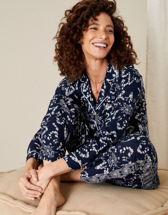 ARTISAN STUDIO Pyjama Set Blue | Pyjamas | Monsoon UK.
