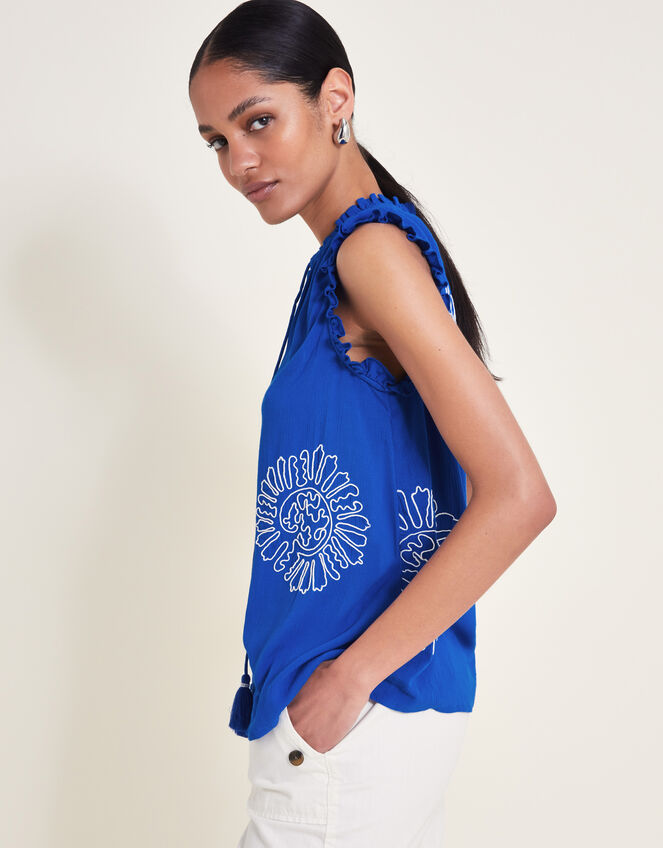 Meena Embroidered Top Blue | Vests, Camisoles And Sleeveless Tops ...