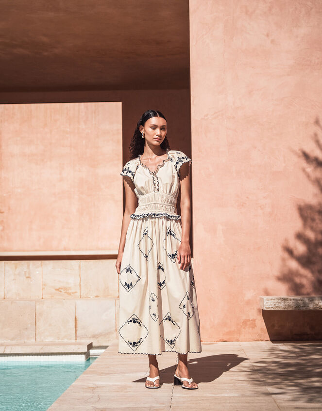 Esther Embroidered Maxi Dress Ivory | Day Dresses | Monsoon UK.