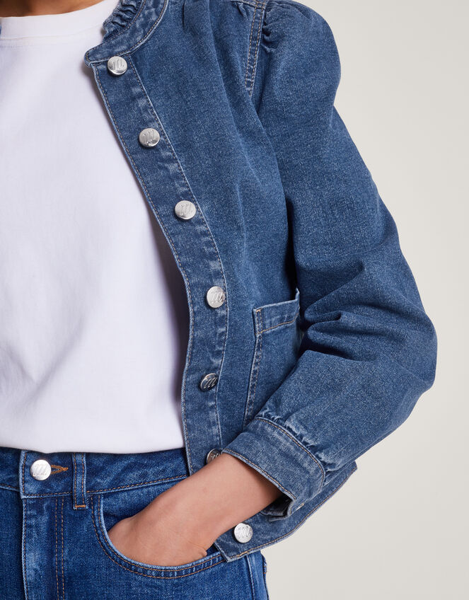 Louisa Frill Denim Jacket Blue | Casualwear | Monsoon UK.