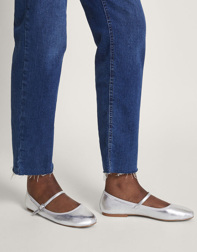 Mary Jane Flats Silver | Women's Shoes | Monsoon UK.