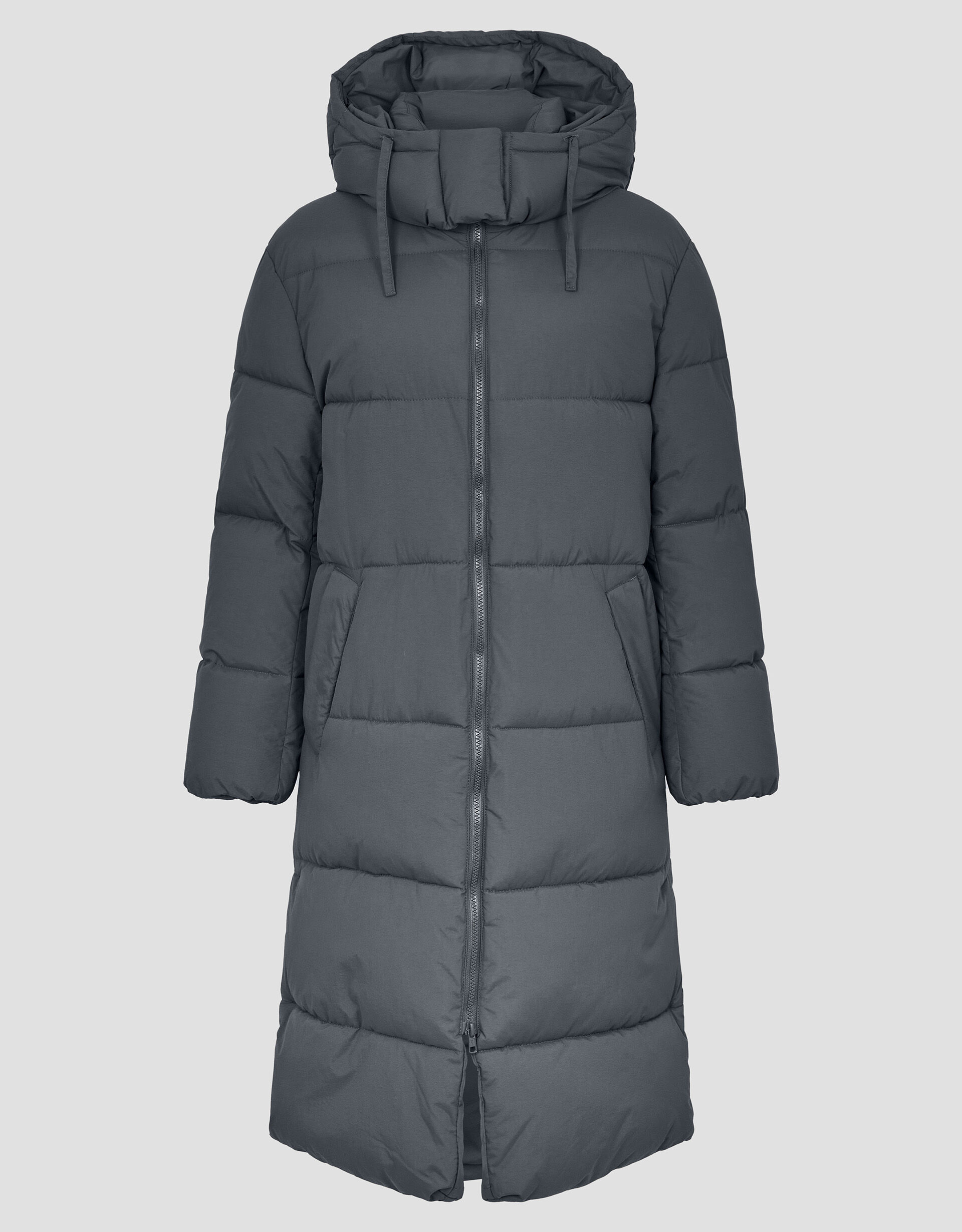 Lissy Long Hooded Puffer Coat Grey