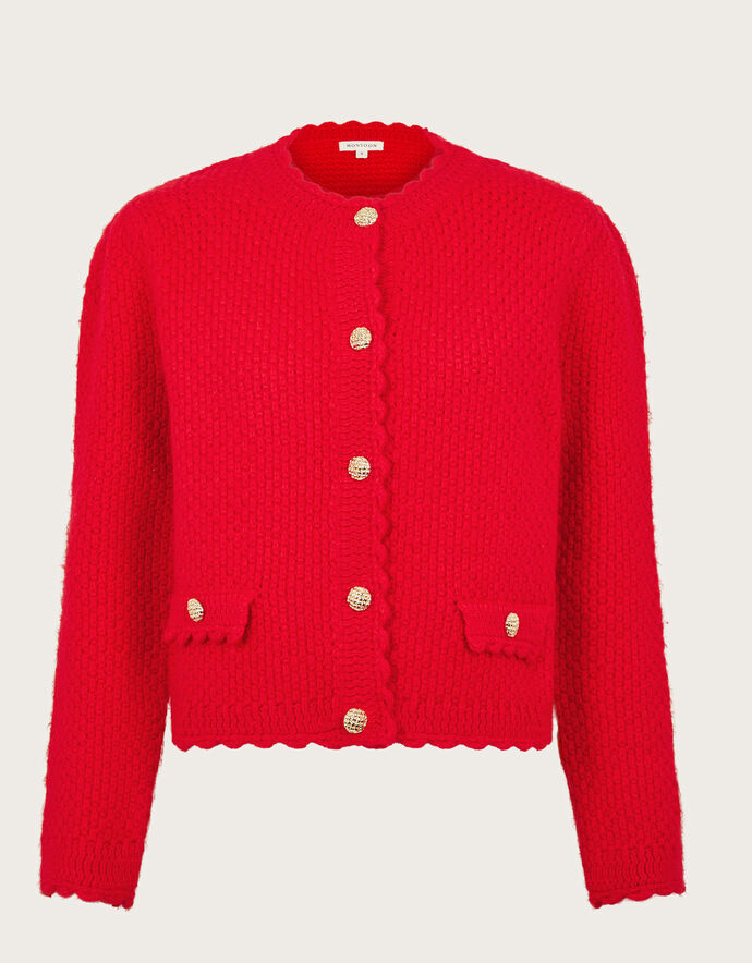 Suki Stitch Cardigan Red | Cardigans | Monsoon UK.