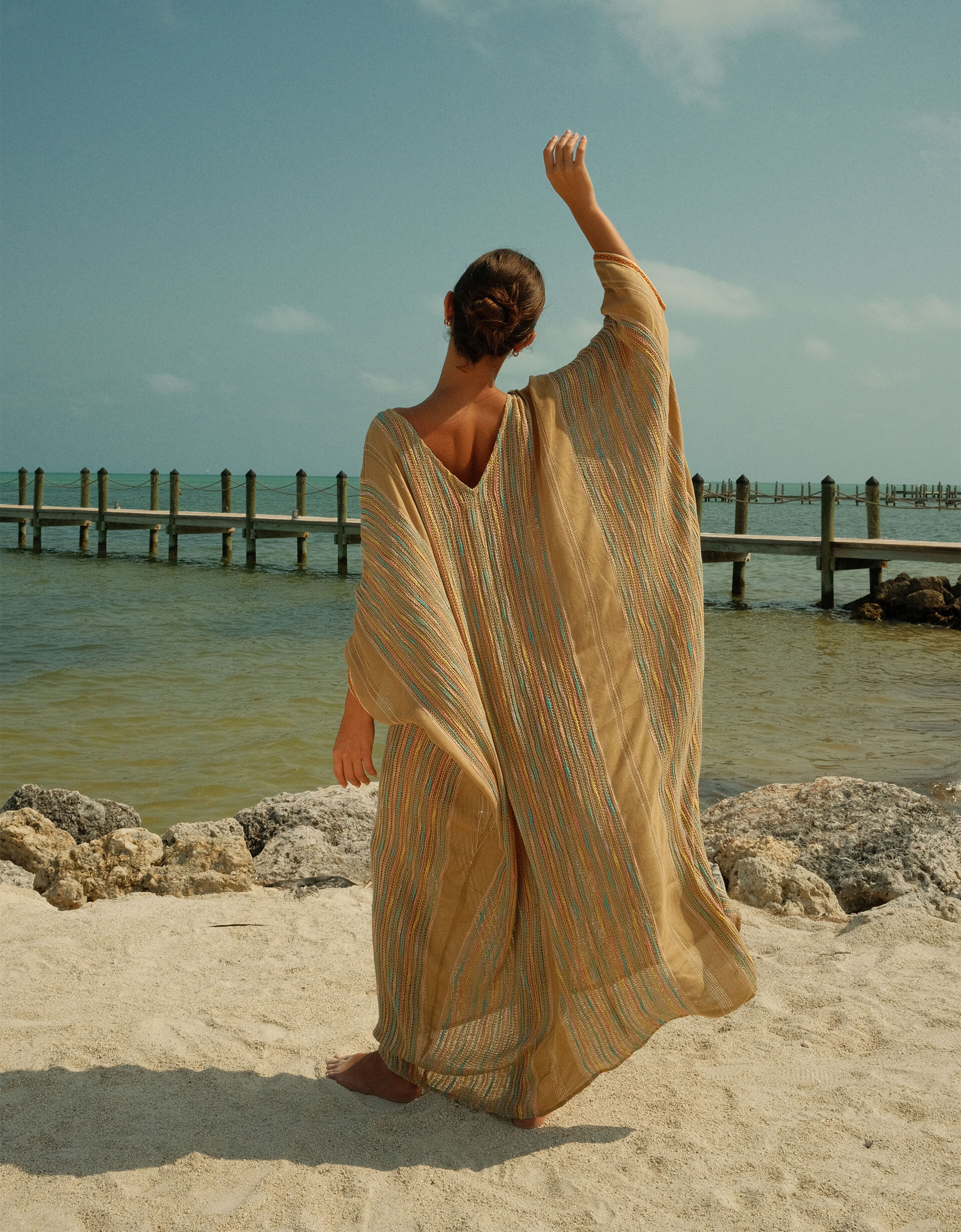 Pitusa Kalista Embroidered Beach Kaftan