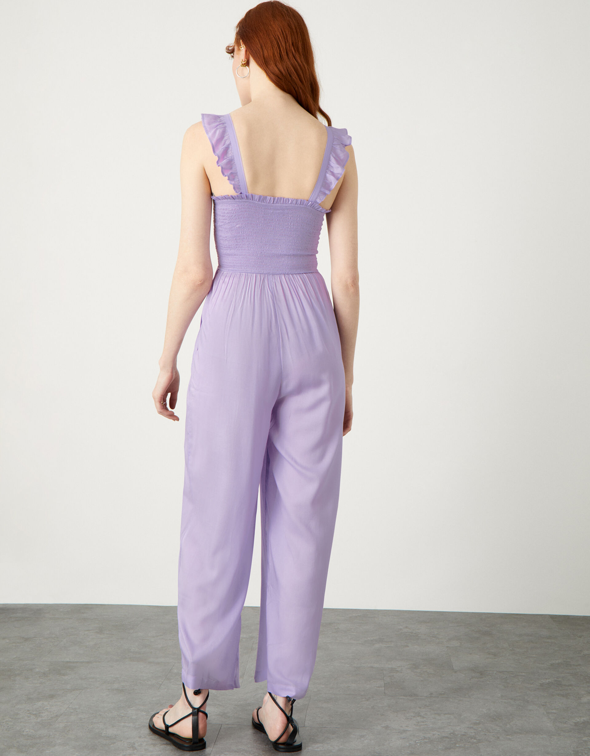 Ruby Ruffle Strap Jumpsuit Purple | Jumpsuits | Monsoon UK.