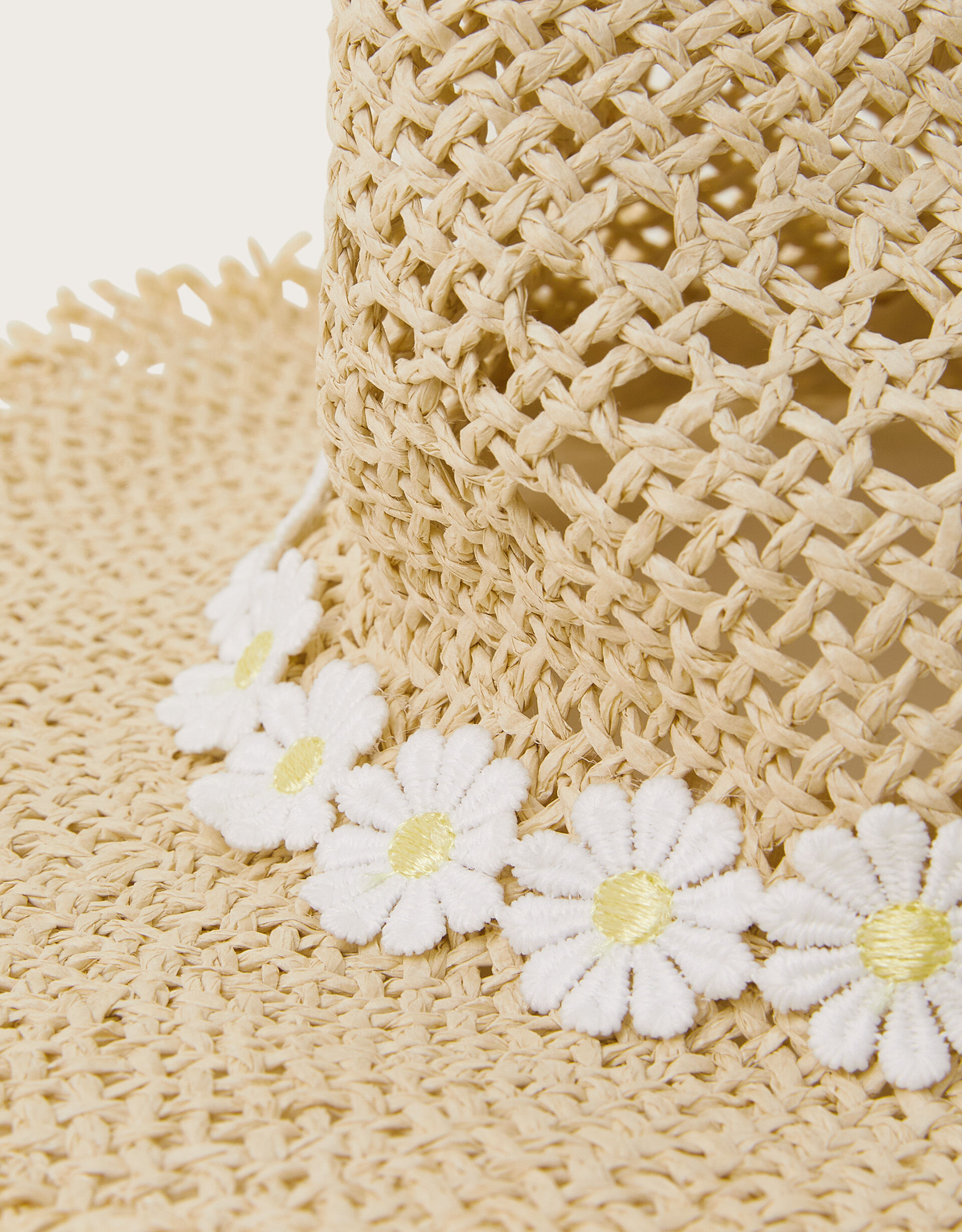Daisy Chain Floppy Straw Hat Ivory | Accessories | Monsoon UK.