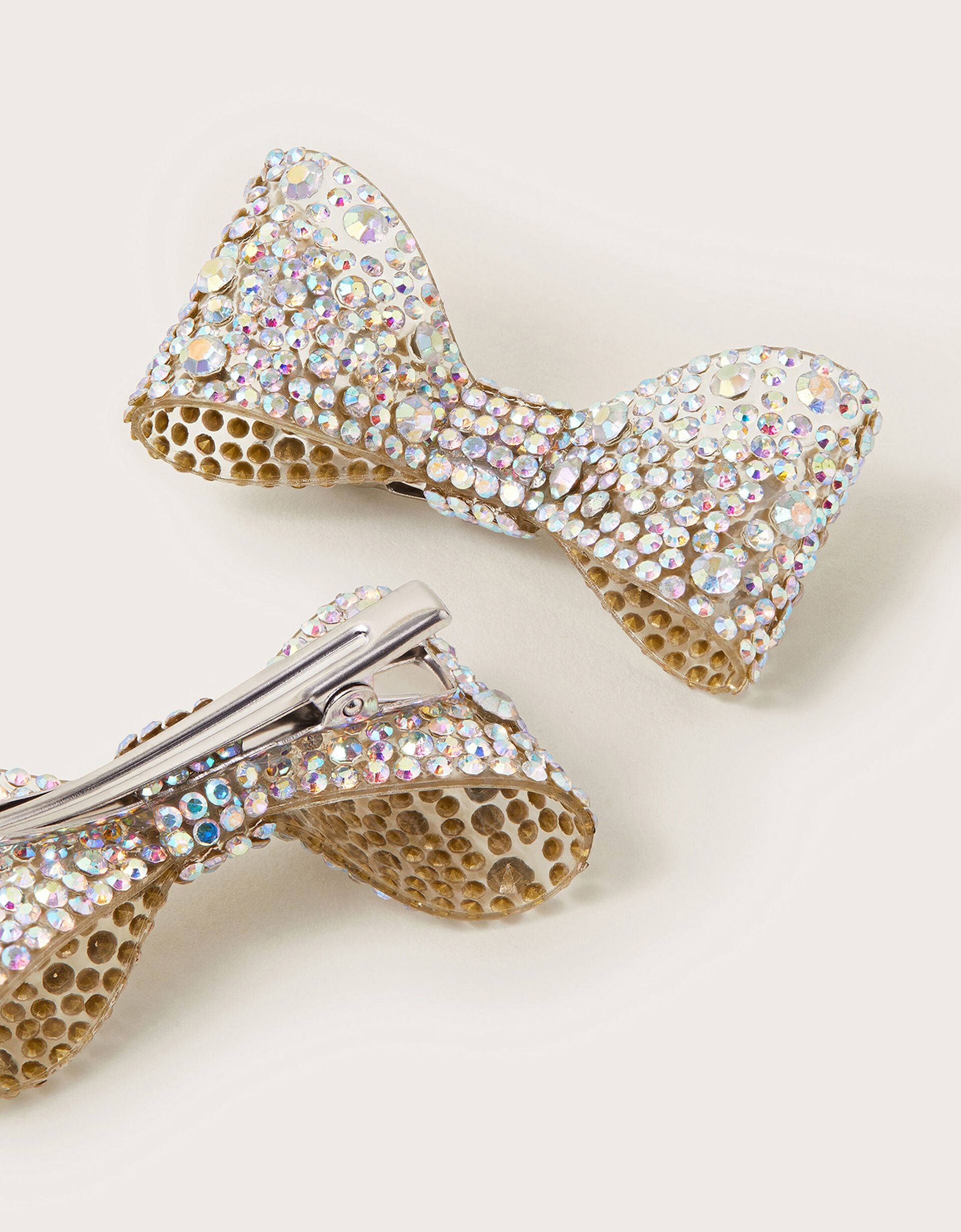2-Pack Diamante Bow Clips | Accessories | Monsoon UK.