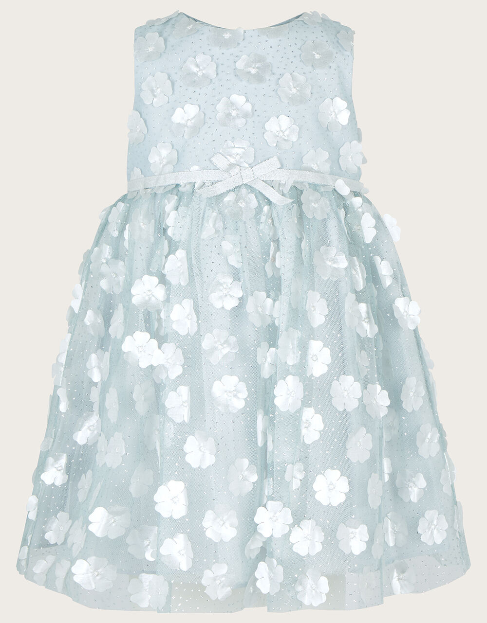 Baby Orla 3D Flower Dress Silver