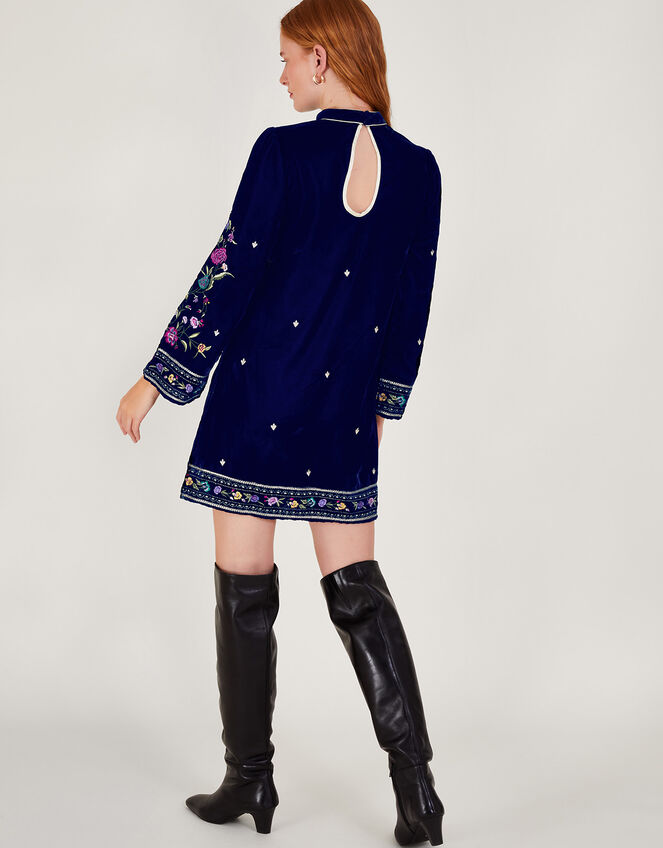 Freya Embroidered Tunic Dress Blue