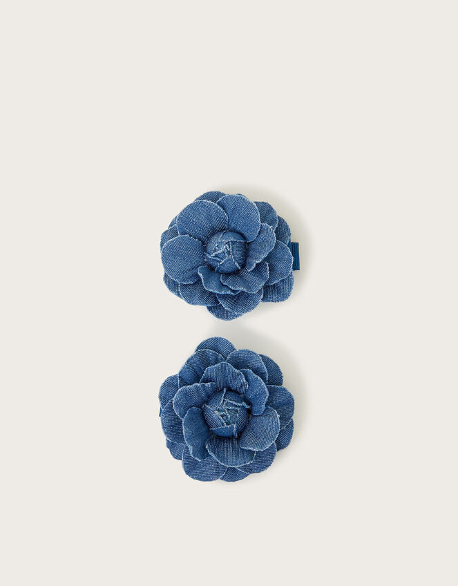 2-Pack Denim Flower Hair Clips | Accessories | Monsoon UK.