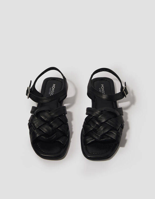 Pip Woven Leather Sandals Black | Women's Shoes | Monsoon UK.