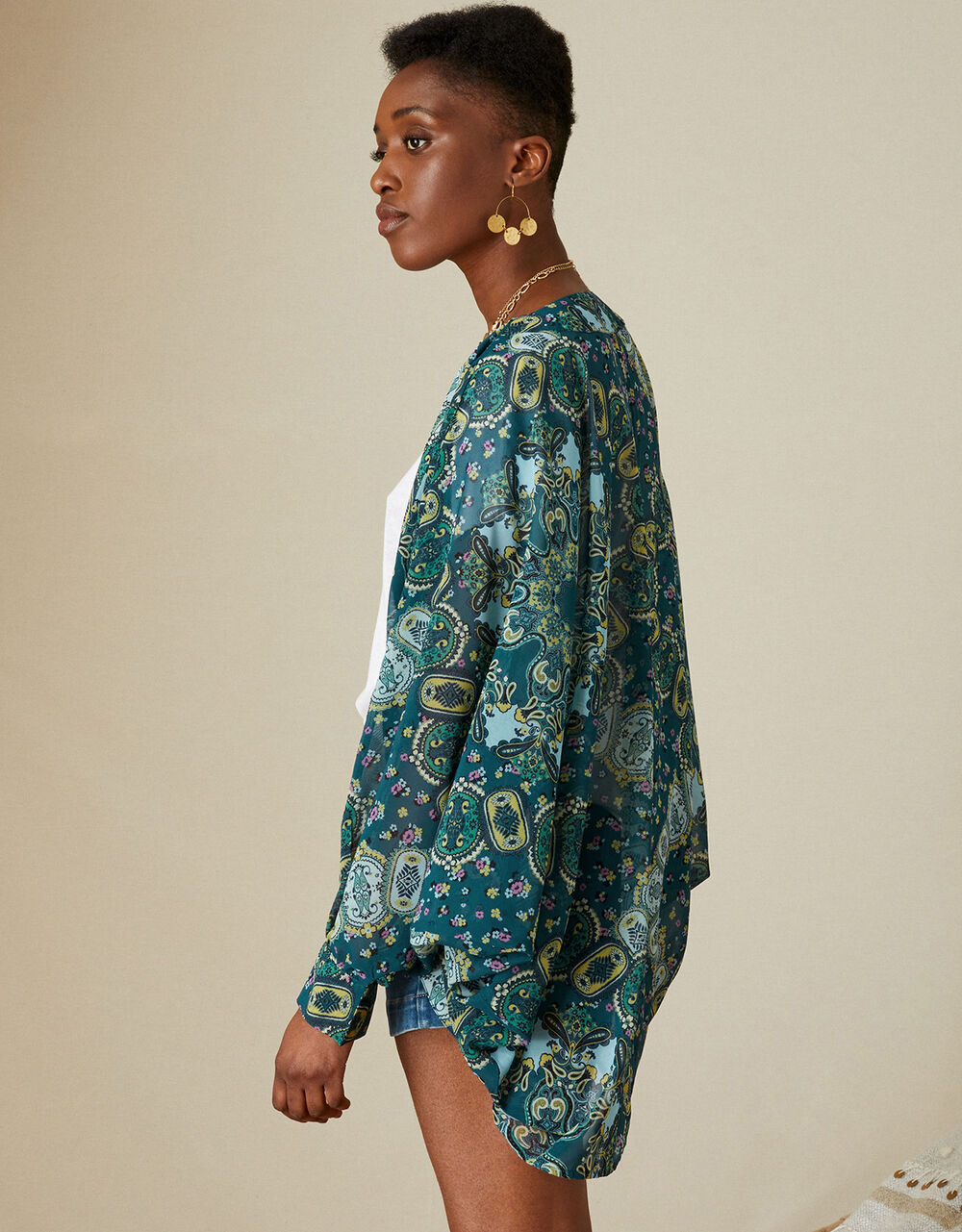 Medallion Print Cover Up in Recycled Polyester