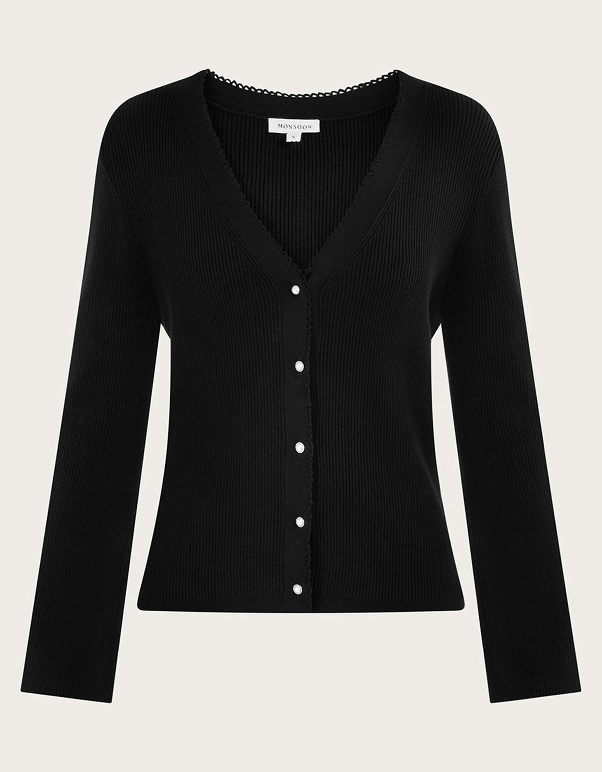 Pearl Button Cardigan Black | Cardigans | Monsoon UK.
