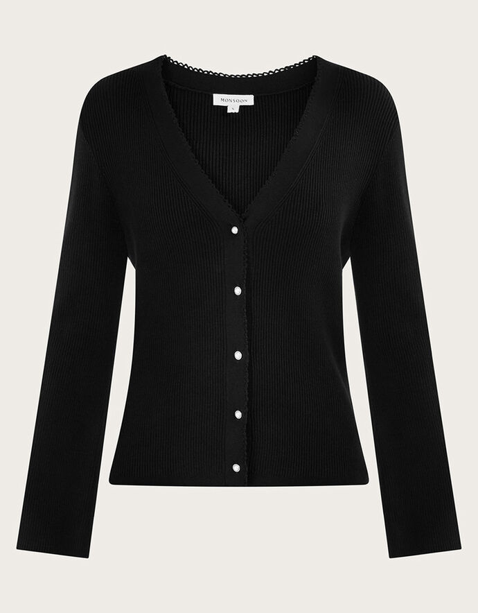 Pearl Button Cardigan Black | Cardigans | Monsoon UK.
