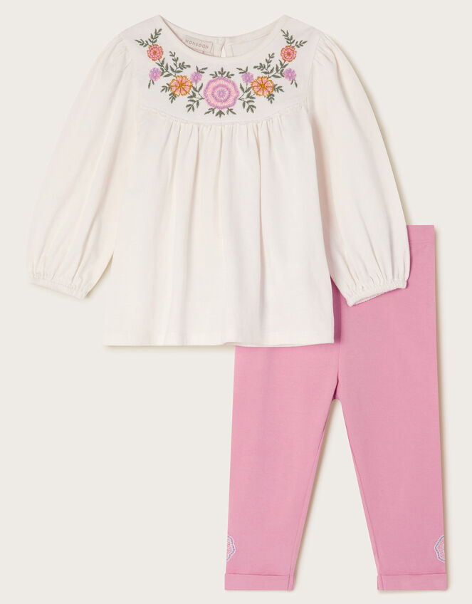 Baby Embroidered Tunic and Leggings Set Pink | Baby Girl Outfits ...