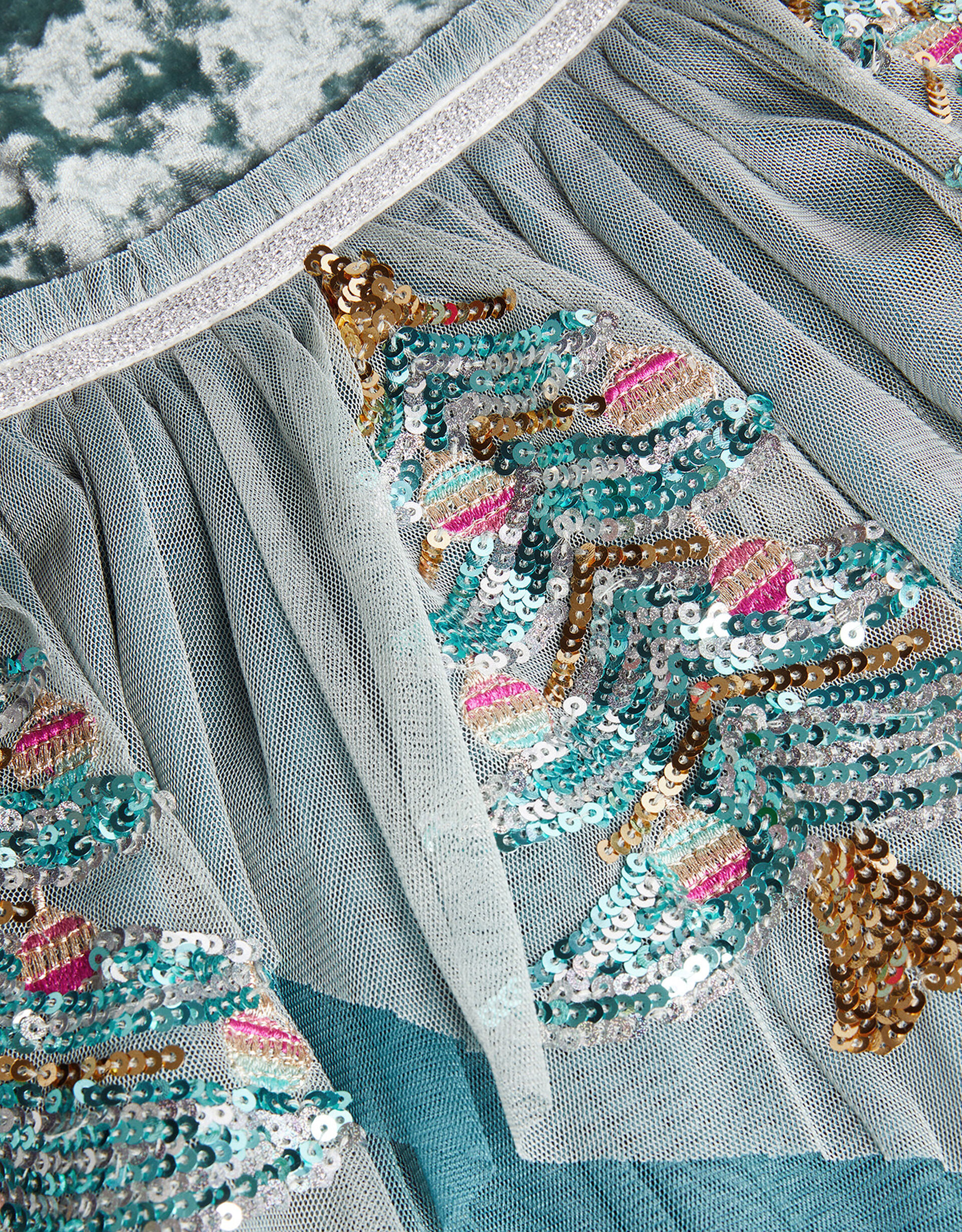 Disco Velvet Christmas Tree Dress Teal