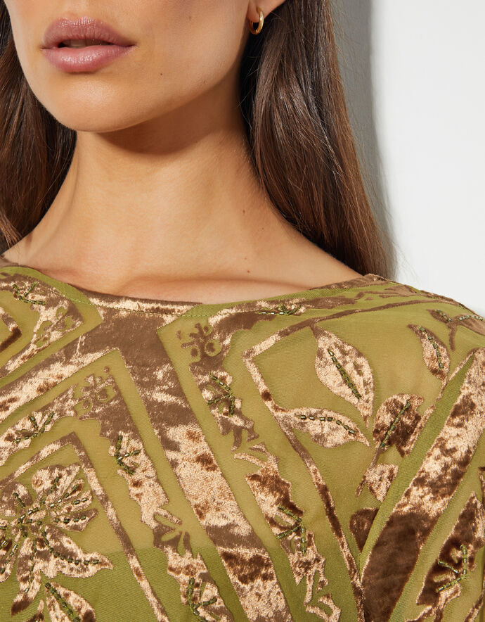 Darcy Devore Fringe Dress Yellow