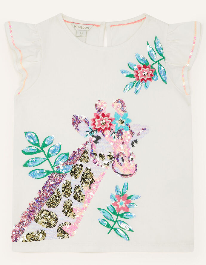 Sequin Giraffe Tee in Sustainable Cotton Camel