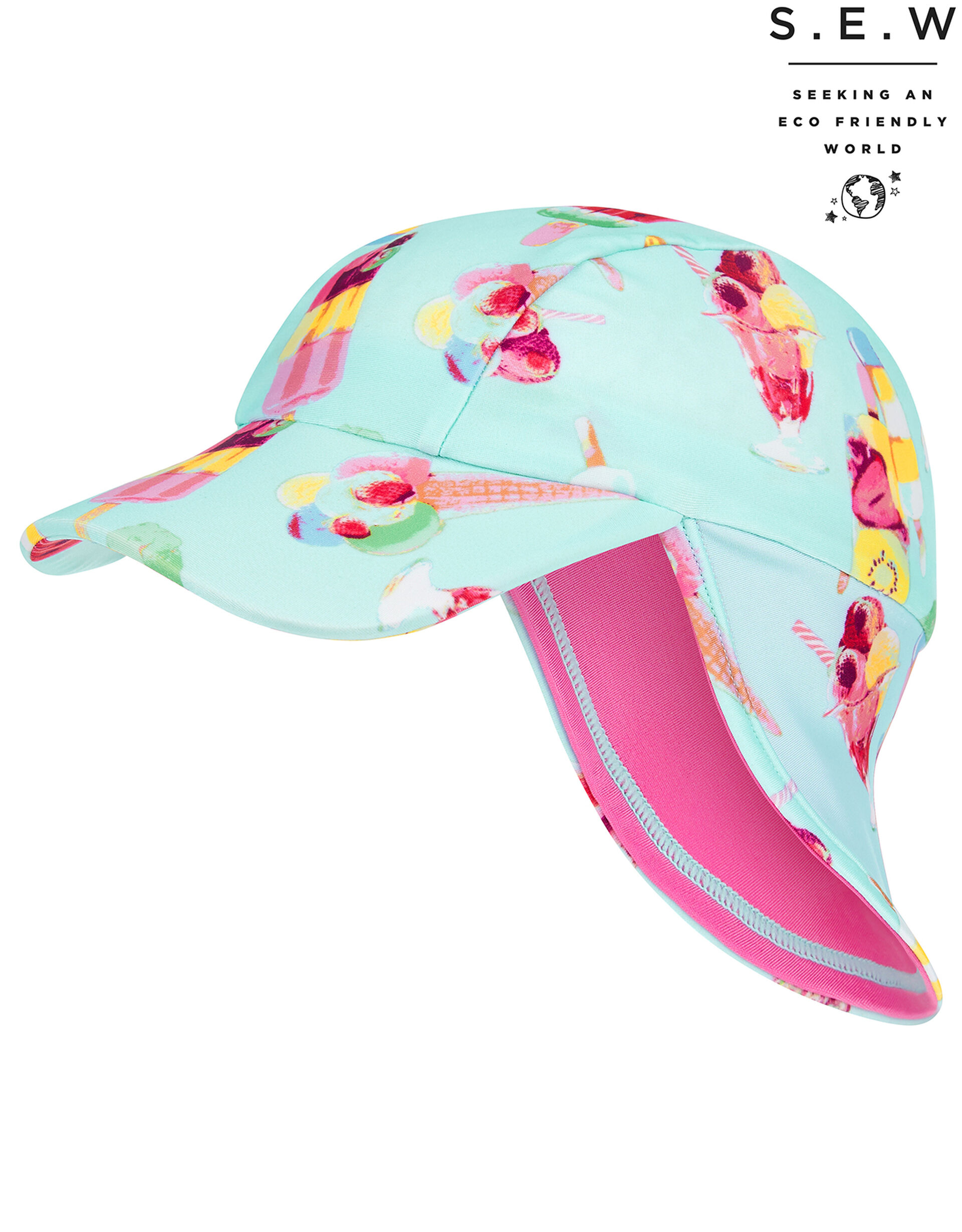 Baby Erica Ice Cream Sunsafe Hat with Recycled Polyester Blue