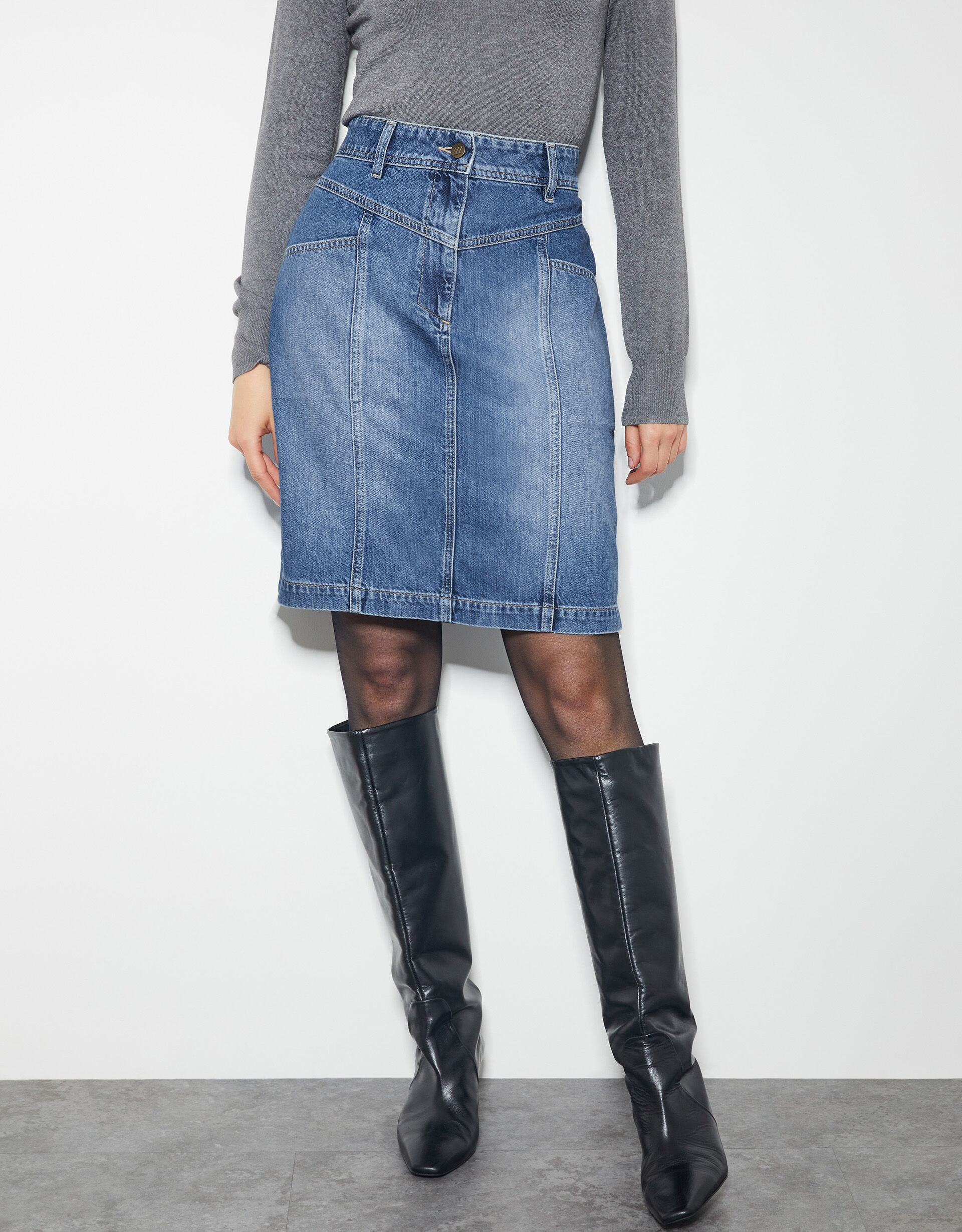 Anisa Denim Mini Skirt Blue