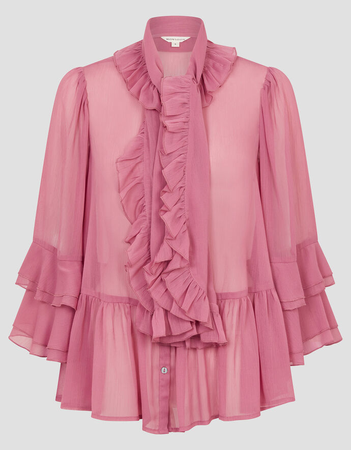 Anais Ruffle Blouse Pink