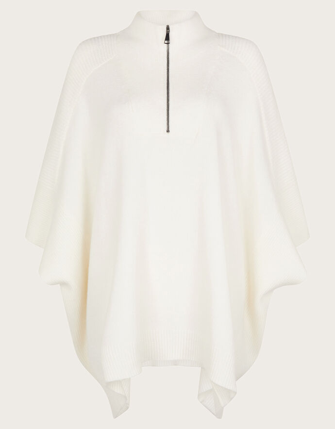 Half Zip Knit Poncho
