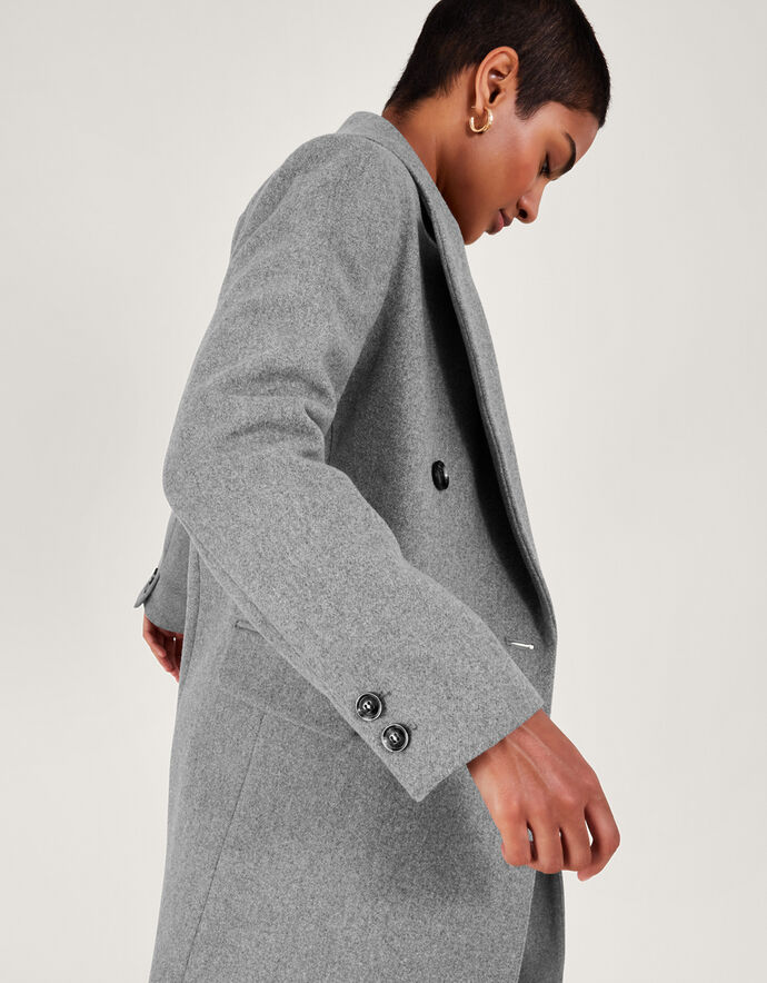 Fay Double Breasted Coat Grey | Women's Coats | Monsoon UK.