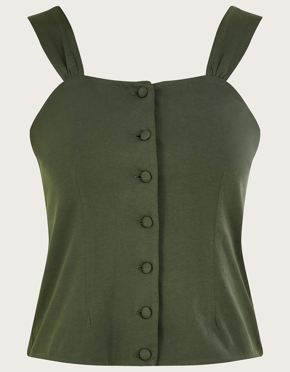Button-Through Cami Top Green | Vests, Camisoles And Sleeveless Tops ...