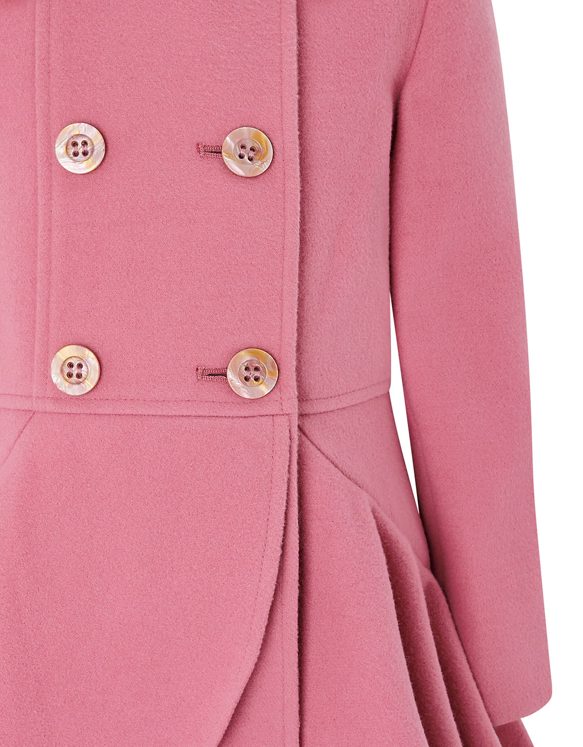 Twirl Ruffle Coat Pink