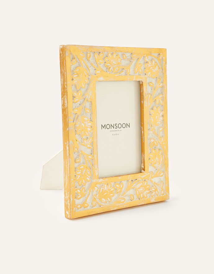 Metallic Wooden Carved Photo Frame